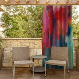 Bilderwelten Outdoor Vorhang nach Ma&szlig; blickdicht bunt originell Abstrakt mit &Ouml;sen - M&auml;rz Regenbogen - wetterfest Balkon Pergola