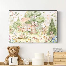Akustik-Wechselbild Aquarell Waldtiere