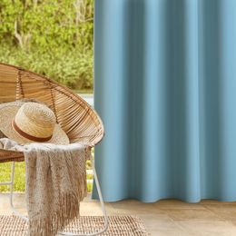 Bilderwelten Outdoor Vorhang nach Ma&szlig; blickdicht blau Sonnenschutz Unifarben mit &Ouml;sen - Pastellblau - wetterfest Balkon Pergola