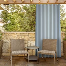 Bilderwelten Outdoor Vorhang nach Ma&szlig; blickdicht blau Sonnenschutz Abstrakt mit &Ouml;sen - Blauer Vertikaler Farbverlauf - wetterfest Balkon Pergola