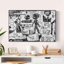Akustik-Wechselbild Abstract Graffiti Art Schwarz Wei&szlig;
