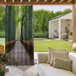 Bilderwelten Outdoor Vorhang nach Ma&szlig; blickdicht gr&uuml;n Natur Motiv mit &Ouml;sen - Der Weg durch den Bambus - Japan Balkon Pergola