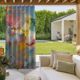 Bilderwelten Outdoor Vorhang nach Ma&szlig; blickdicht bunt originell Abstrakt mit &Ouml;sen - Pastell-Explosion - wetterfest Balkon Pergola