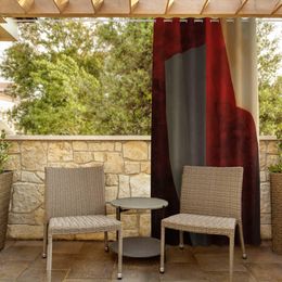 Outdoor Vorhang nach Ma&szlig; blickdicht - Canyon - rot originell Abstrakt mit &Ouml;sen wetterfest Balkon Pergola