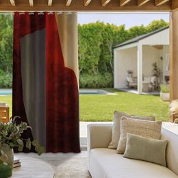 Bilderwelten Outdoor Vorhang nach Ma&szlig; blickdicht rot originell Abstrakt mit &Ouml;sen - Canyon - wetterfest Balkon Pergola