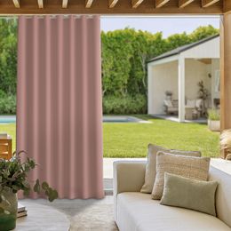 Outdoor Vorhang nach Ma&szlig; blickdicht - Guava Juice - rosa Sonnenschutz Unifarben mit &Ouml;sen wetterfest Balkon Pergola