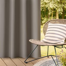 Bilderwelten Outdoor Vorhang nach Ma&szlig; blickdicht gr&uuml;n Sonnenschutz Unifarben mit &Ouml;sen - Grey Pumpkin - wetterfest Balkon Pergola