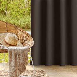 Bilderwelten Outdoor Vorhang nach Ma&szlig; blickdicht braun Sonnenschutz Unifarben mit &Ouml;sen - Cacao - wetterfest Balkon Pergola