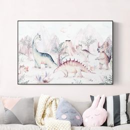 Akustik-Wechselbild Aquarell Dinowelt