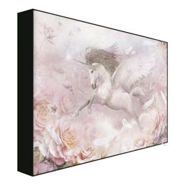 Bilderwelten Akustik-Wechselbild Pegasus Einhorn mit Rosen