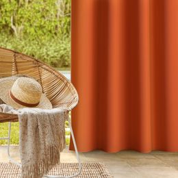 Bilderwelten Outdoor Vorhang nach Ma&szlig; blickdicht orange Sonnenschutz Unifarben mit &Ouml;sen - Mohn - wetterfest Balkon Pergola
