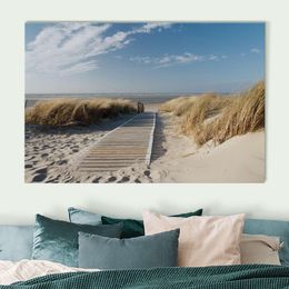 Bilderwelten Akustikbild Strand beige Motiv Schallschutzbild - Ostsee Strand - Himmel Wohnzimmer Schlafzimmer