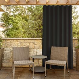 Outdoor Vorhang nach Ma&szlig; blickdicht - Mondgrau - grau Sonnenschutz Unifarben mit &Ouml;sen wetterfest Balkon Pergola