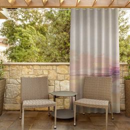Bilderwelten Outdoor Vorhang nach Ma&szlig; blickdicht beige Strand modern Aquarell - Licht und Wasser - Sonnenuntergang Balkon Pergola