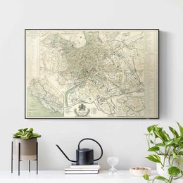 Akustik-Wechselbild Vintage Stadtplan Rom Antik