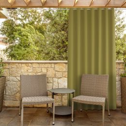Outdoor Vorhang nach Ma&szlig; blickdicht - Lindgr&uuml;n Bambus - gr&uuml;n Sonnenschutz Unifarben mit &Ouml;sen wetterfest Balkon Pergola