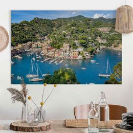Bilderwelten Akustikbild Strand blau Motiv Schallschutzbild - Portofino Harbour - Architektur Wohnzimmer Schlafzimmer