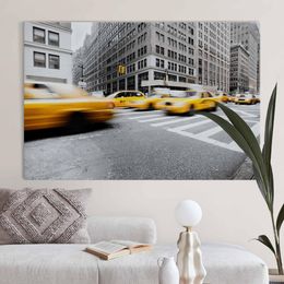 Bilderwelten Akustikbild Stadt schwarz weiss Motiv Schallschutzbild - Rasantes New York - Architektur Wohnzimmer Schlafzimmer