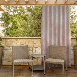 Outdoor Vorhang nach Ma&szlig; blickdicht - Rosa Korallengrund - rosa originell Vintage mit &Ouml;sen Retro Balkon Pergola