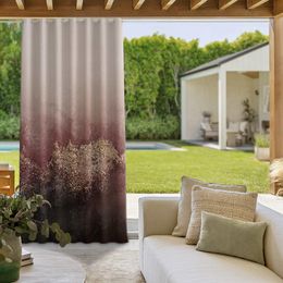 Bilderwelten Outdoor Vorhang nach Ma&szlig; blickdicht rosa originell Abstrakt Aquarell - Goldene D&auml;mmerung Rosa - wetterfest Balkon Pergola