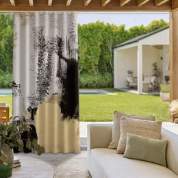 Bilderwelten Outdoor Vorhang nach Ma&szlig; blickdicht gold originell modern mit &Ouml;sen - Gold Collage - wetterfest Balkon Pergola