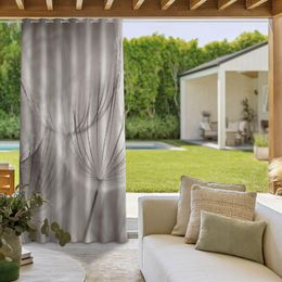 Outdoor Vorhang nach Ma&szlig; blickdicht - Pusteblumen Makroaufnahme in Schwarz Wei&szlig; - schwarz weiss Blumen Motiv mit &Ouml;sen Pusteblume Balkon Pergola