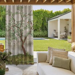 Bilderwelten Outdoor Vorhang nach Ma&szlig; blickdicht gr&uuml;n Natur Vintage mit &Ouml;sen - Japanischer Garten im Nebel - Japan Balkon Pergola