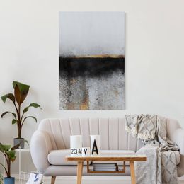 Bilderwelten Akustikbild Abstrakter Goldener Horizont Schwarz Wei&szlig;