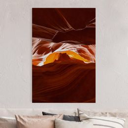 Bilderwelten Akustikbild Natur orange modern Schallschutzbild - Blick in den Antelope Canyon - Amerika Wohnzimmer Schlafzimmer