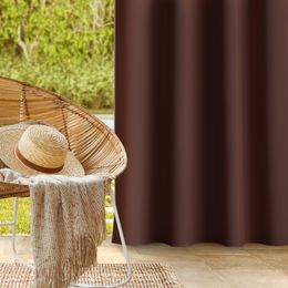Bilderwelten Outdoor Vorhang nach Ma&szlig; blickdicht braun Sonnenschutz Unifarben mit &Ouml;sen - Rotbraun - wetterfest Balkon Pergola