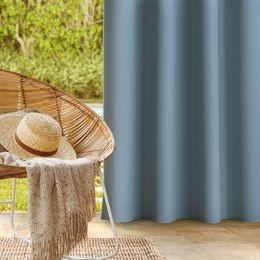 Bilderwelten Outdoor Vorhang nach Ma&szlig; blickdicht blau Sonnenschutz Unifarben mit &Ouml;sen - Pastell Blau - wetterfest Balkon Pergola