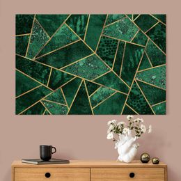 Akustikbild Dunkler Smaragd mit Gold