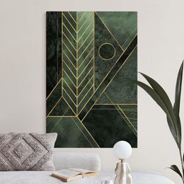 Bilderwelten Akustikbild Geometrische Formen Smaragd Gold