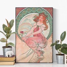 Akustik-Wechselbild Alfons Mucha - Vier K&uuml;nste - Die Malerei