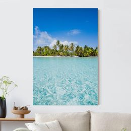 Bilderwelten Akustikbild Strand t&uuml;rkis Tropisch Schallschutzbild - Crystal Clear Water - Karibik Wohnzimmer Schlafzimmer