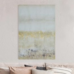 Bilderwelten Akustikbild originell weiss Abstrakt Schallschutzbild - Goldene Farbfelder I - Wandbild Wohnzimmer Schlafzimmer