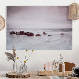 Bilderwelten Akustikbild Strand rosa maritim Schallschutzbild - Rosa Meerblick - Meerblick Wohnzimmer Schlafzimmer