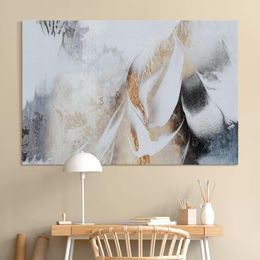 Akustikbild Goldene abstrakte Wintermalerei