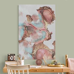 Akustikbild Goldenes Aquarell Ros&eacute;