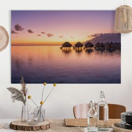 Bilderwelten Akustikbild Strand orange Motiv Schallschutzbild - Sunset Dream - Sonnenuntergang Wohnzimmer Schlafzimmer