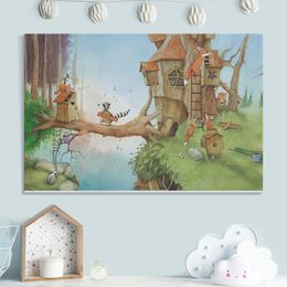 Akustikbild Wassili Waschb&auml;r - Wassili und Familie Fuchs