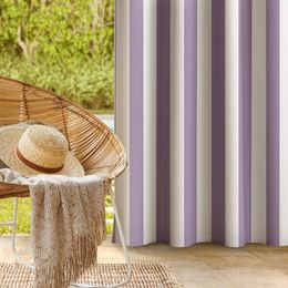Bilderwelten Outdoor Vorhang nach Ma&szlig; blickdicht violett Sonnenschutz modern mit &Ouml;sen - L&auml;ngsstreifen in Lavendel - Streifen Balkon Pergola