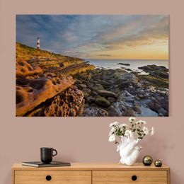 Akustikbild Tarbat Ness Leuchtturm und Sonnenuntergang am Meer