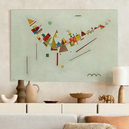 Bilderwelten Akustikbild originell beige Abstrakt Schallschutzbild - Wassily Kandinsky - Winkelschwung - Wandbild Wohnzimmer Schlafzimmer