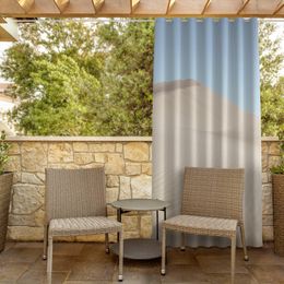Bilderwelten Outdoor Vorhang nach Ma&szlig; blickdicht beige Strand Motiv mit &Ouml;sen - Sandh&uuml;gel - W&uuml;ste Balkon Pergola