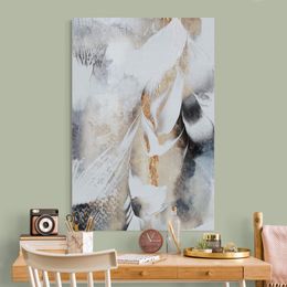 Akustikbild Goldene abstrakte Wintermalerei