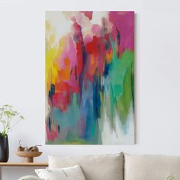 Bilderwelten Akustikbild originell bunt Abstrakt Schallschutzbild - M&auml;rz Regenbogen - Wandbild Wohnzimmer Schlafzimmer