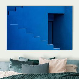 Bilderwelten Akustikbild Stadt blau modern Schallschutzbild - Blaue Architektur - Architektur Wohnzimmer Schlafzimmer