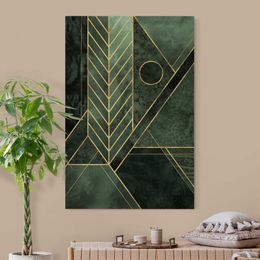 Akustikbild Geometrische Formen Smaragd Gold