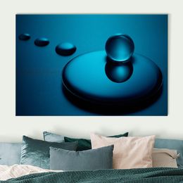 Bilderwelten Akustikbild Spirituell blau modern Schallschutzbild - Wassertropfen auf Wasser - Energiebilder Wohnzimmer Schlafzimmer